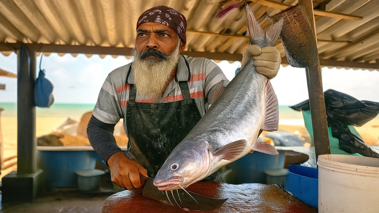 Stunning Catfish Cutting at Beachside – Beautiful Nature & Master ...