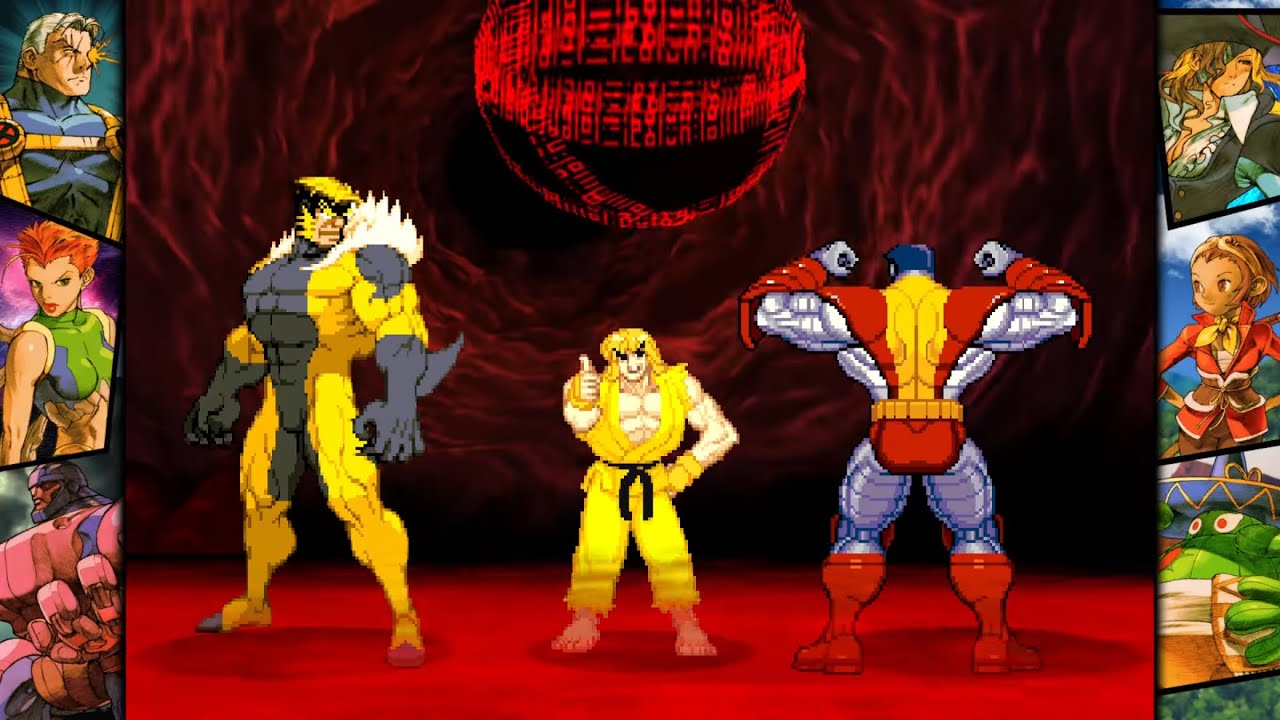 Marvel vs Capcom 2: Sabertooth, Ken, and Colossus arcade playthrough ...