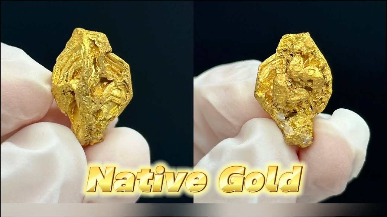 Chinese mineral specimen: Native Gold from Sichuan, China. - YouTube