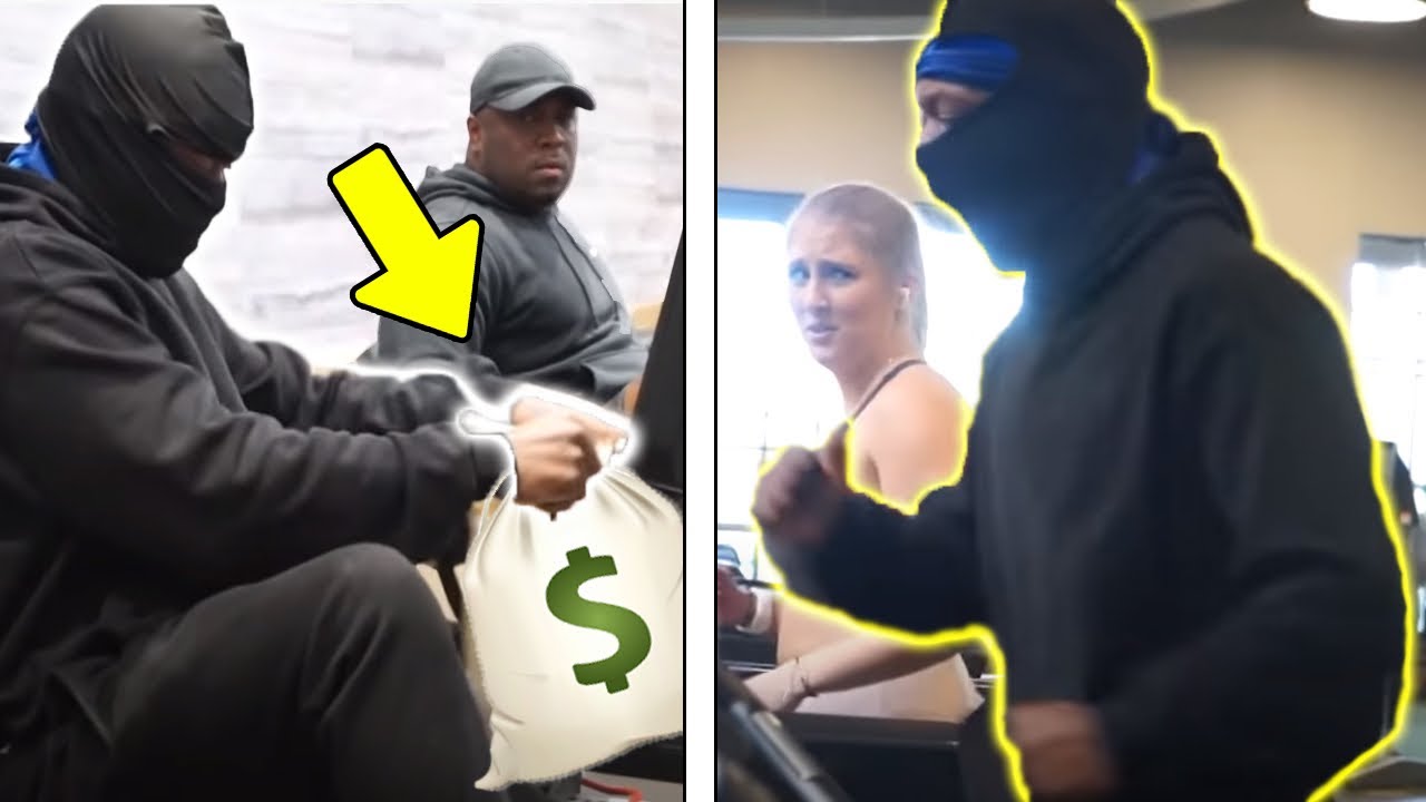 WORKING OUT ROBBER IN THE GYM PRANK!!!! - YouTube