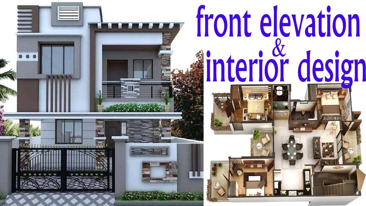 front elevation design and interior design - YouTube