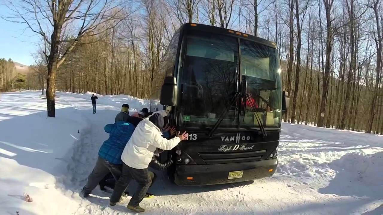 Charter bus off roading - YouTube