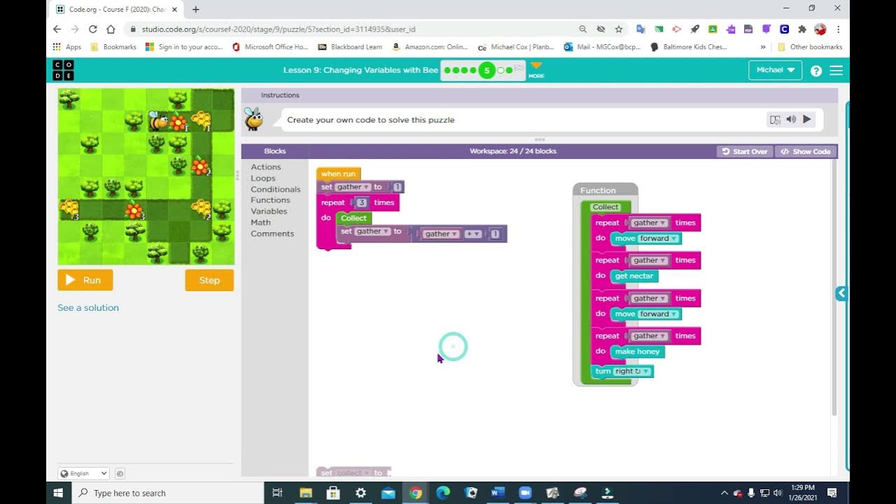 Lesson 9: Changing Variables with Bee - YouTube