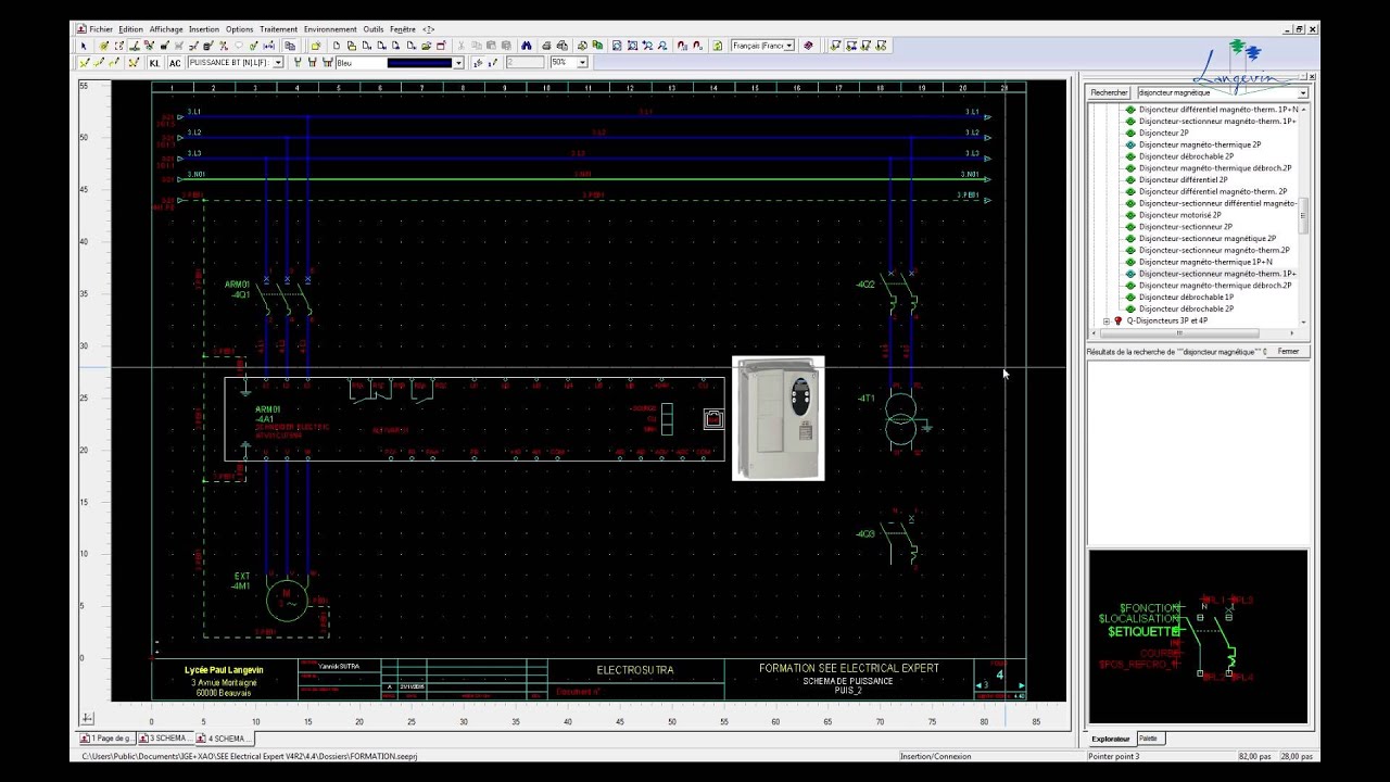 Dessin d'un départ de circuit de commande (005 Tutorial SEE ELECTRICAL ...