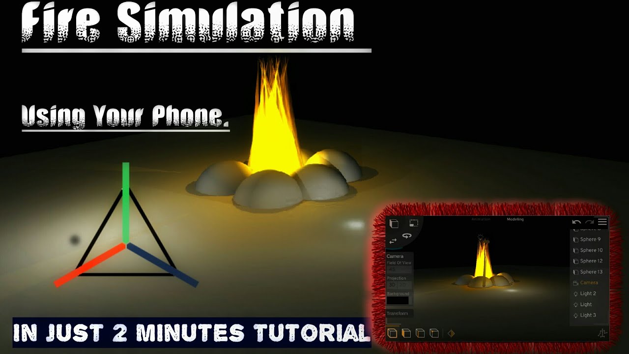 How To Make a Fire Simulation In Prisma 3D 2.0........#prisma3d # ...