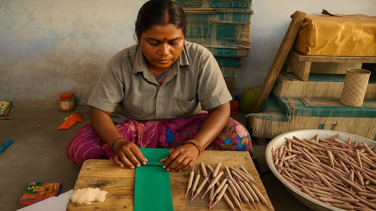 Hot Seetha Geetha's Fountain Bomb Making Complete Process - YouTube