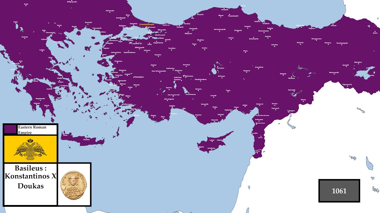 The History of the loss of Byzantine Anatolia Every Years [1061-1461 ...
