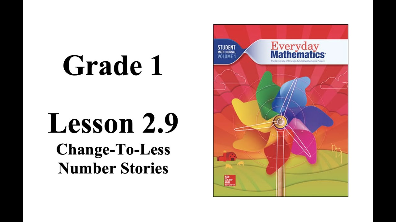 Grade 1 Lesson 2.9 Change-To-Less Number Stories - YouTube