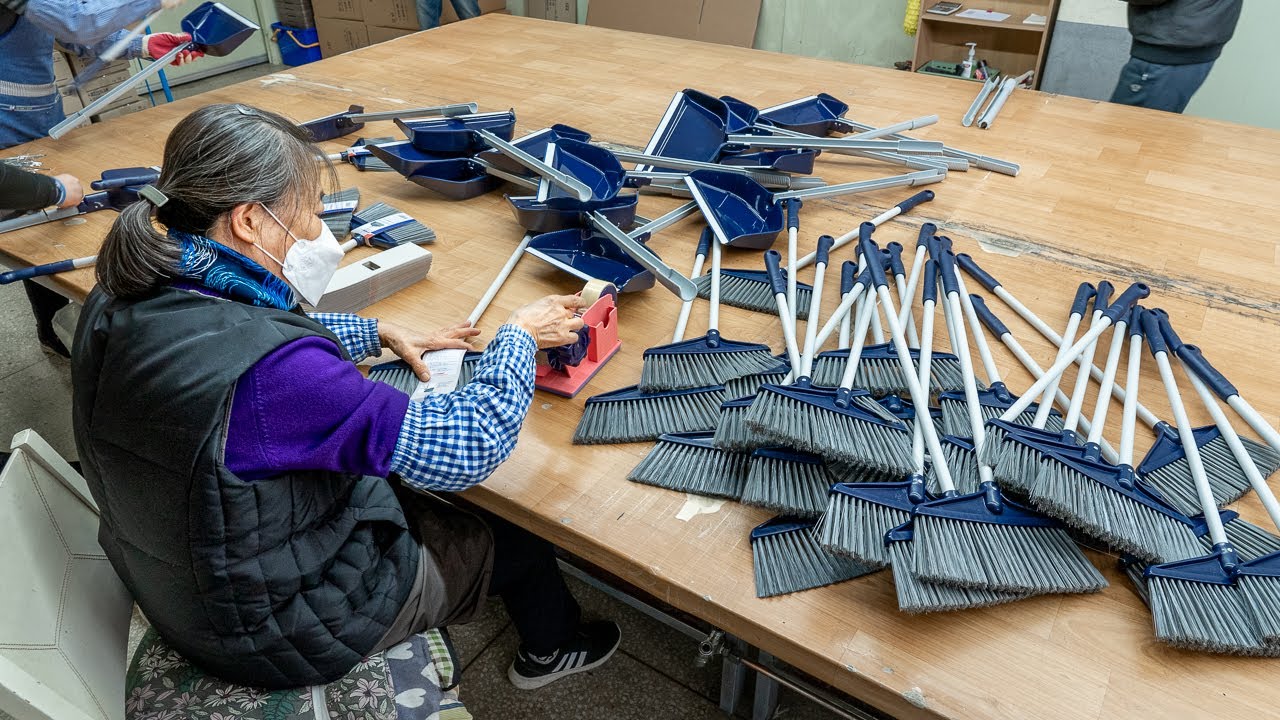 Mass Production Process of $2 Cleaning Brush. Household Tool Factory ...