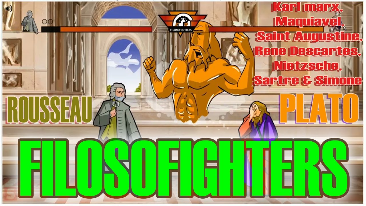 FILOSOFIGHTERS ~ Philosophers fighting game 👴👵 Funny Gameplay Rousseau ...