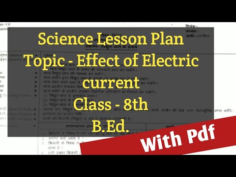 Science Lesson Plan || Topic - Effect of Electric current || Class-8th ...