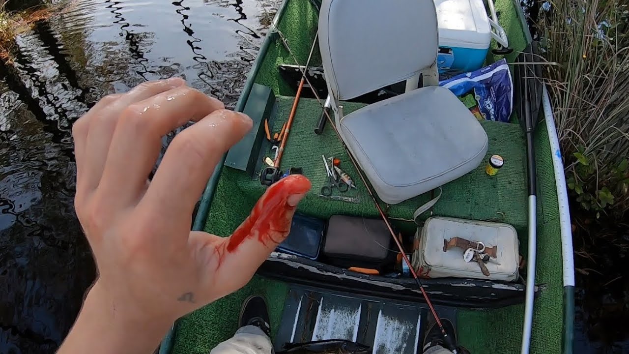 Bit by a pike while fishing! 😳 - YouTube
