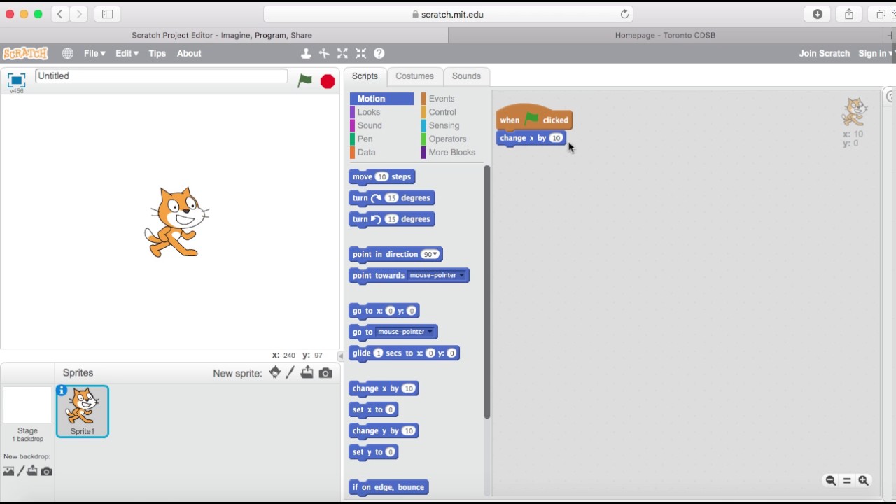 Change X By Scratch Motion Block Blue - YouTube