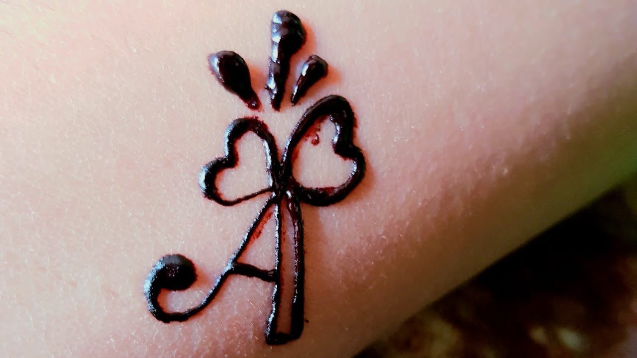 A letter henna tattoo design/Alphabet mehndi design/Art#Henna - YouTube