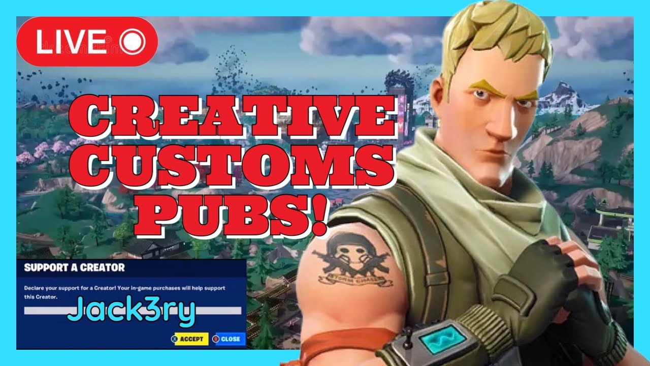 LIVE: Fortnite pubs // creative // customs with viewers - YouTube