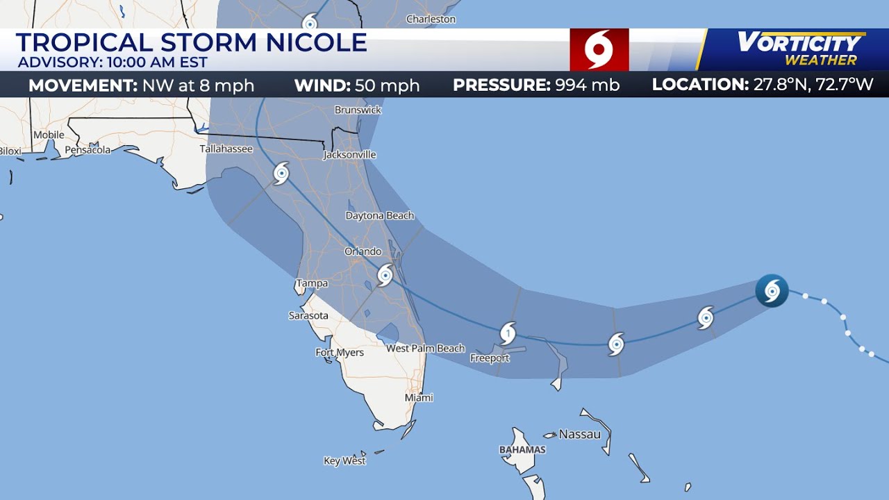 Vorticity Weather Live Tropical Storm Nicole Live Coverage - YouTube