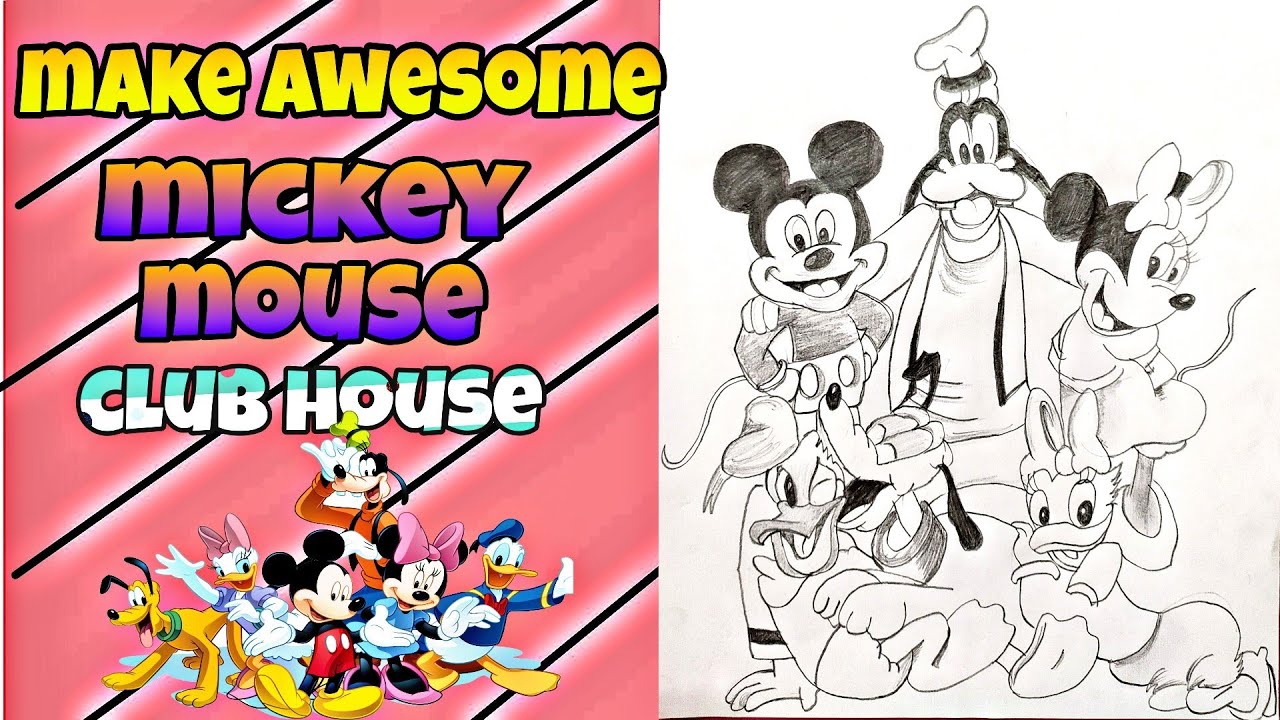 How to draw MICKEY MOUSE CLUB HOUSE || MICKEY || MINI || DONALD DUCK ...
