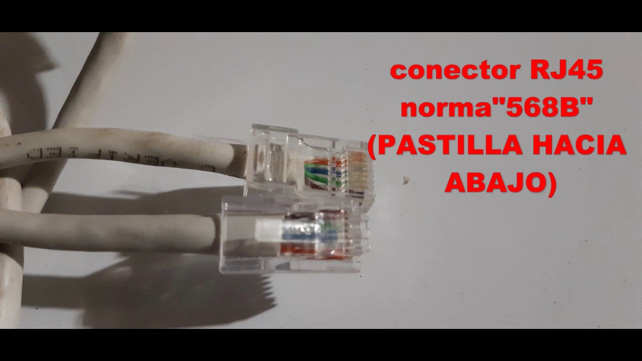 COMO HACER CABLE PARA INTERNET CONECTOR RJ45 NORMA 568B - YouTube