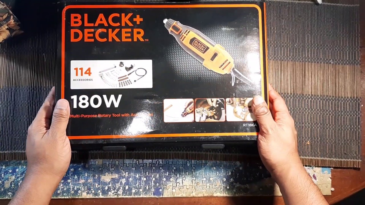 Unboxing Black & Decker RT18KA Rotary Tools With 114pcs Standard ...