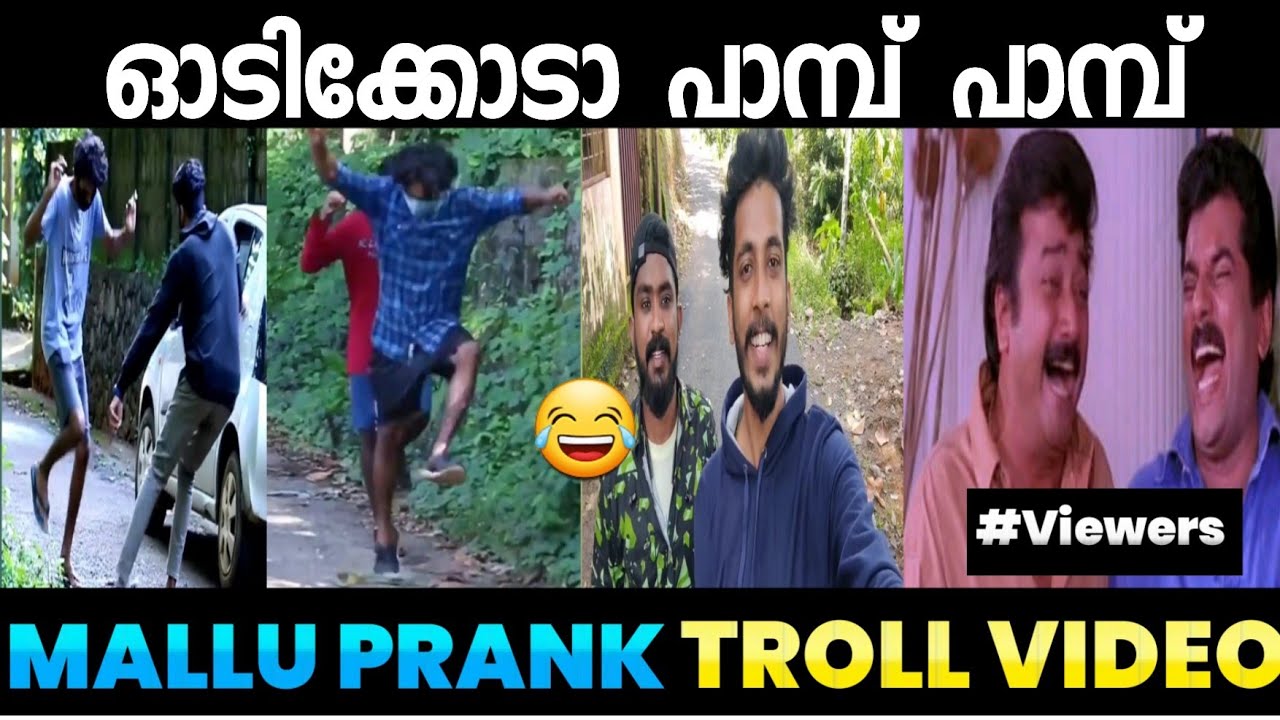 ഓടിക്കോടാ പാമ്പ് പാമ്പ് 😂|Mallu's prank Troll Video|Manavalan Trolls2.0 ...