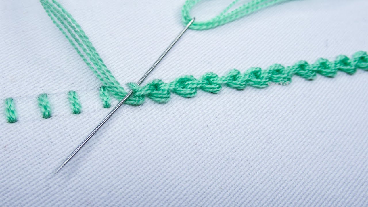 Hand Embroidery, Raised chain stitch band embroidery tutorial for ...