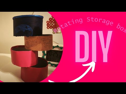 Diy rotating storage box - YouTube