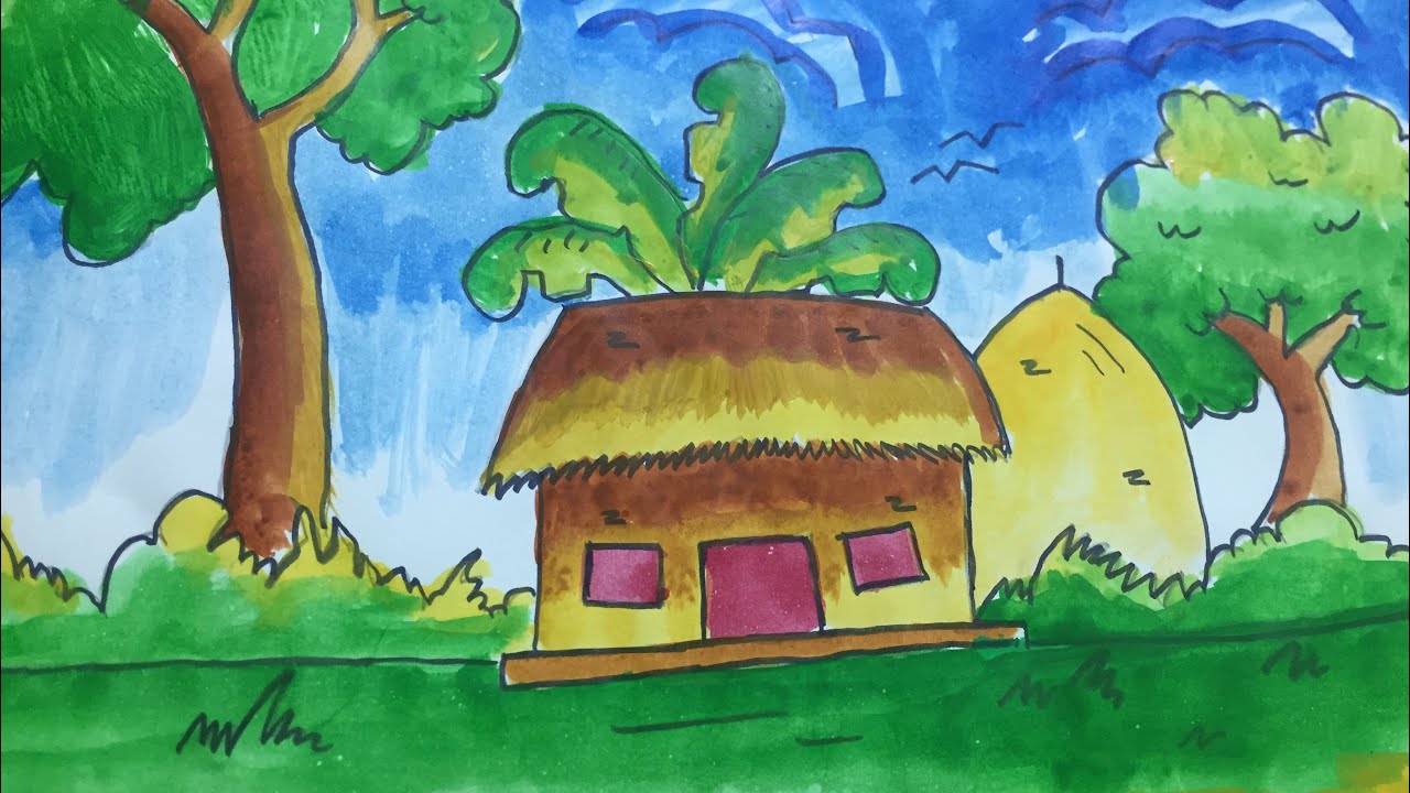How to draw a natural picture - YouTube