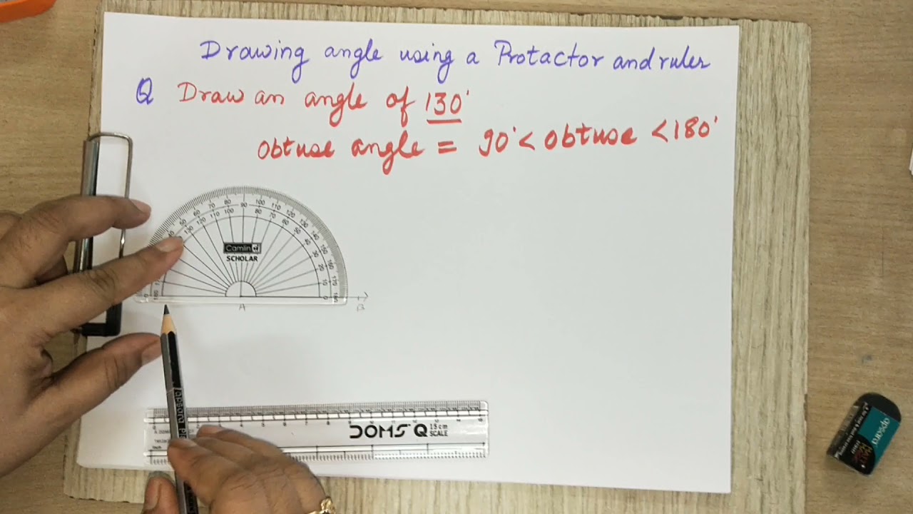 How To Draw Obtuse Angle Of 130 Degree YouTube