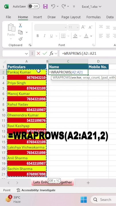 CONVERT ROWS INTO COLUMN IN SECONDS | Excel Hack | Excel Tricks #excel #shorts #shortsfeed # ...
