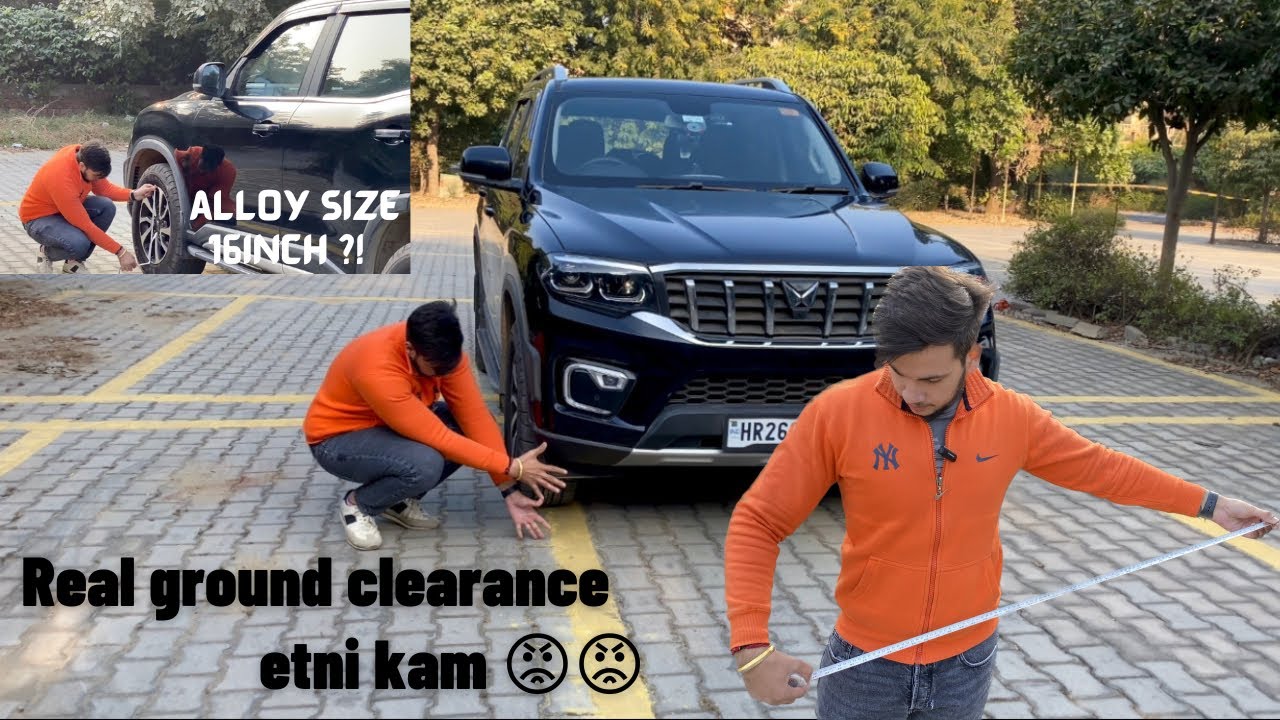 Scorpio n ground clearance test || boot space || alloy wheel size ...