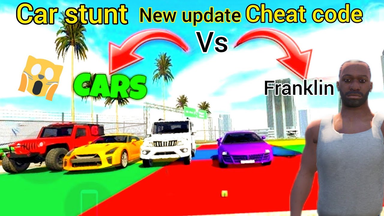 Franklin accept challenge to cars stunt challenge | Indian bike driving 3D new cheat code stunt ...