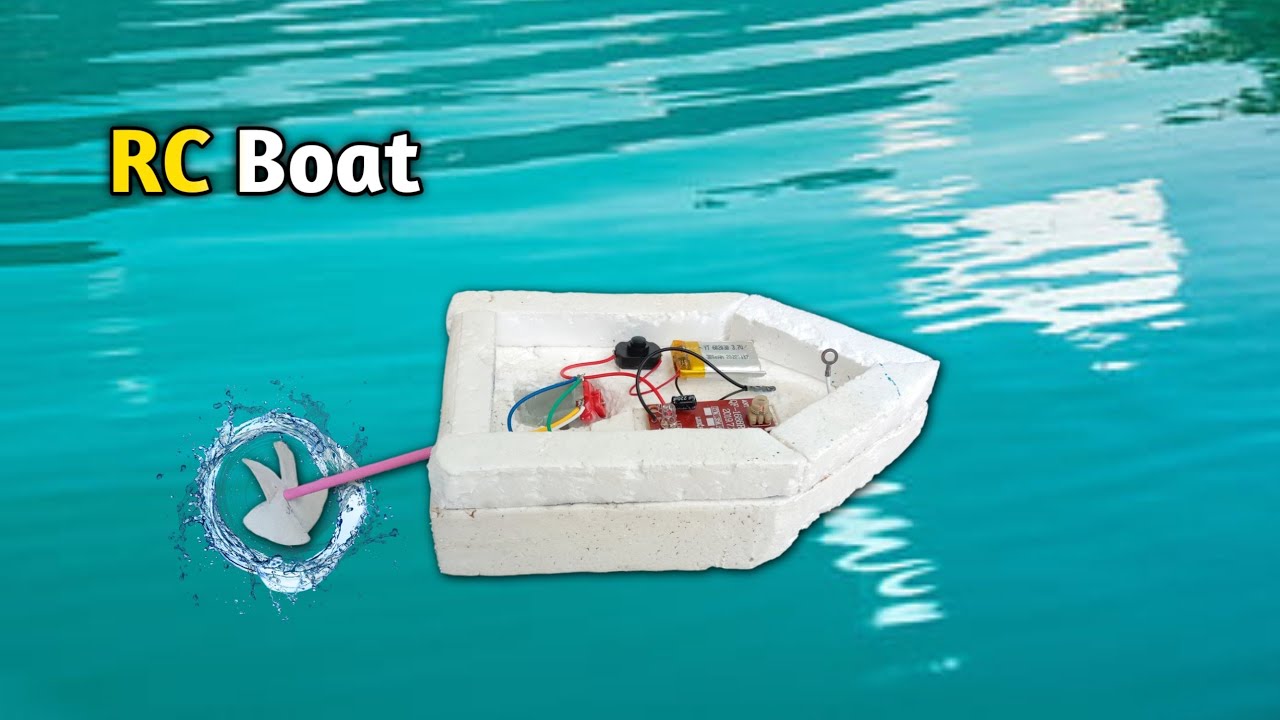 How To Make Mini RC Boat With Thermocol | DIY Rc Boat At Home | Science ...