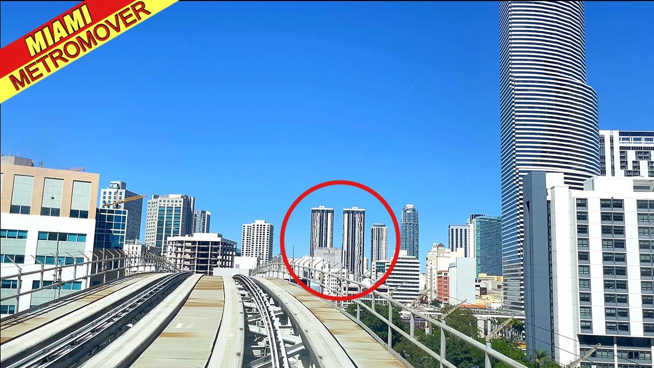 DOWNTOWN MIAMI METROMOVER: BRICKELL CITY CENTER TO BAY FRONT PARK - YouTube