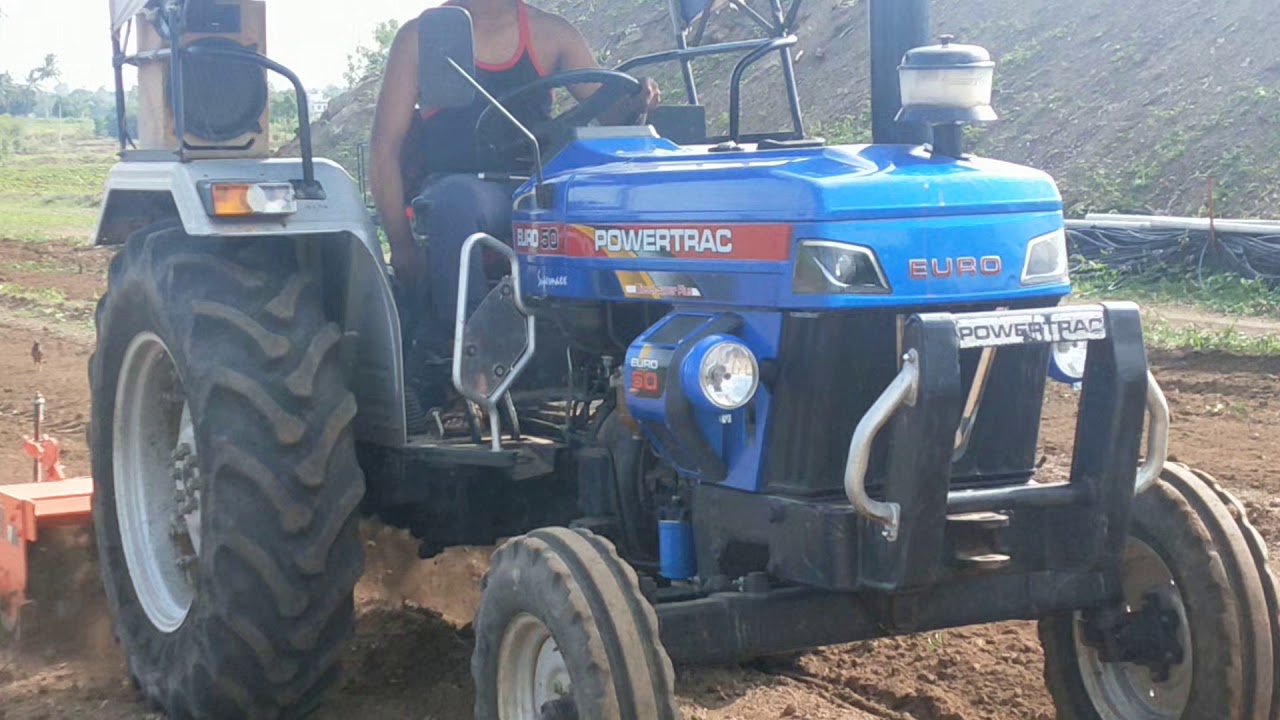 #EURO50 Euro 50 tractor. रोटा व्हेटर. - YouTube