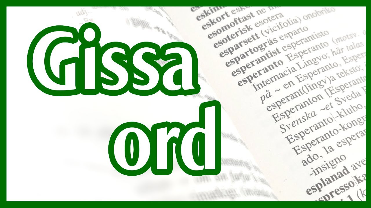 Gissa ord på esperanto - YouTube