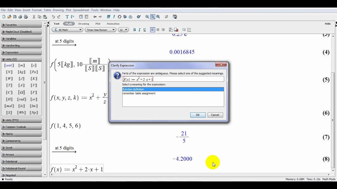 Maple 15 (Basic 1) - YouTube