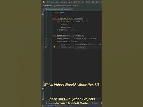Countdown Clock and Timer In Python Trick 🤫 #countdown #clock #timer # ...