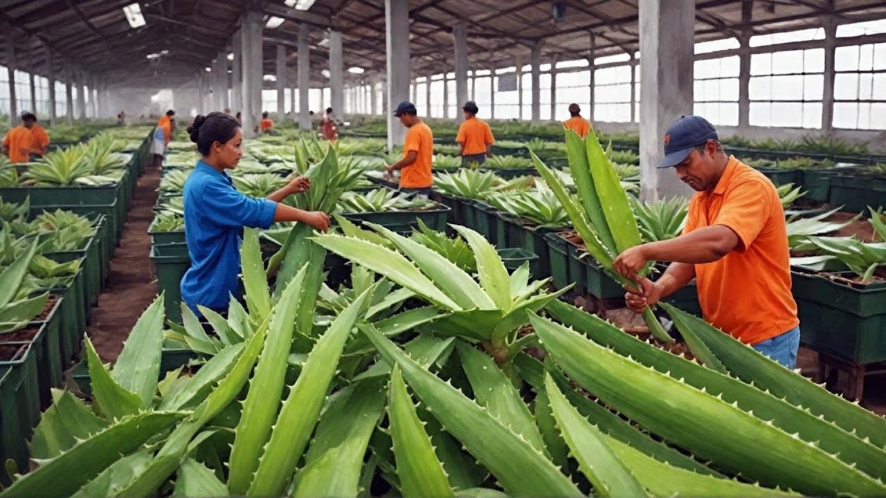 Inside the World’s Largest Aloe Vera Factory: How Aloe Vera Gel is Made ...