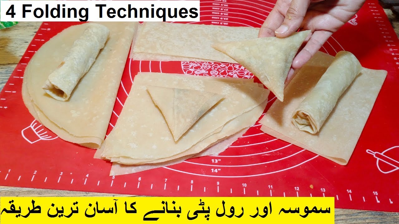 Homemade Samosa Patti / Roll Patti - 4 Easy Folding | How to Fold ...