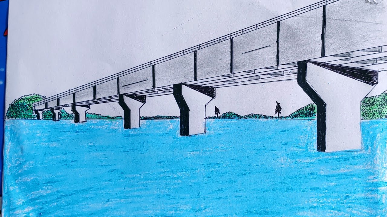 ️ ️How to Draw a Beam Bridge in 1-Point Perspective ll Draw - YouTube