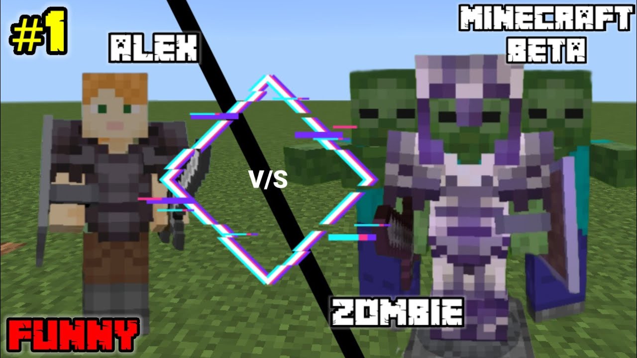 alex v/s zombie fight in minecraft beta | zombie but full netherite ...