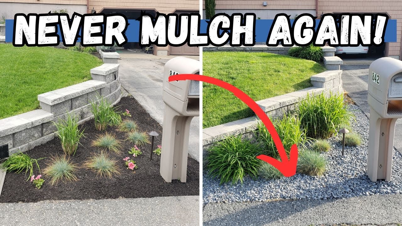MULCH vs STONE...Why I choose to use stone over mulch in some areas ...