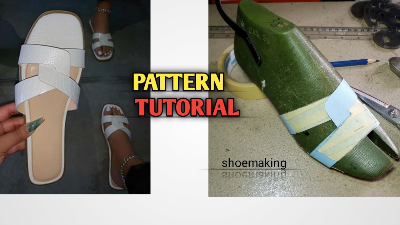 How to create pattern for this ladies trendy slide slippers #shoemaking ...