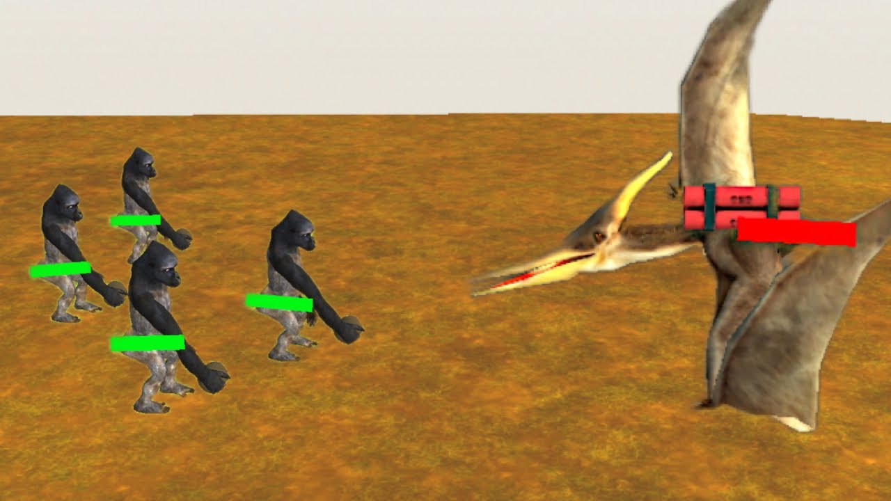 Pteranodon 🔥🐉 vs Crazy Apes 🦍 - Lizard Hell Chapter 5 | Animal Revolt ...