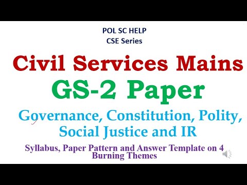 Civil Services Mains- GS Paper 2 - Best Answer Template on 4 burning ...
