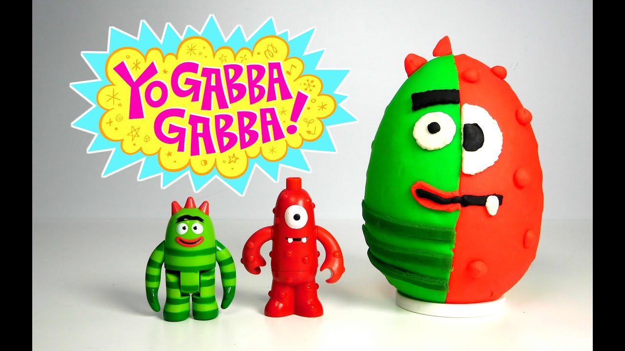 YO GABBA GABBA Mashup Brobee Muno Play-Doh Surprise Eggs - YouTube