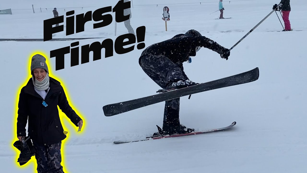 Teaching My Girlfriend How To Ski! - YouTube