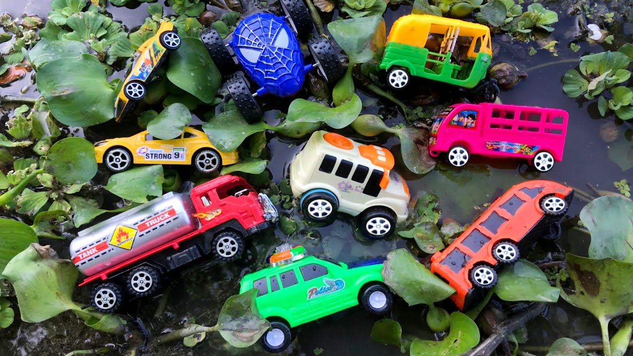 Collecting some Toy Vehicles from the mud water | Tempu,Spider Car,CNG ...