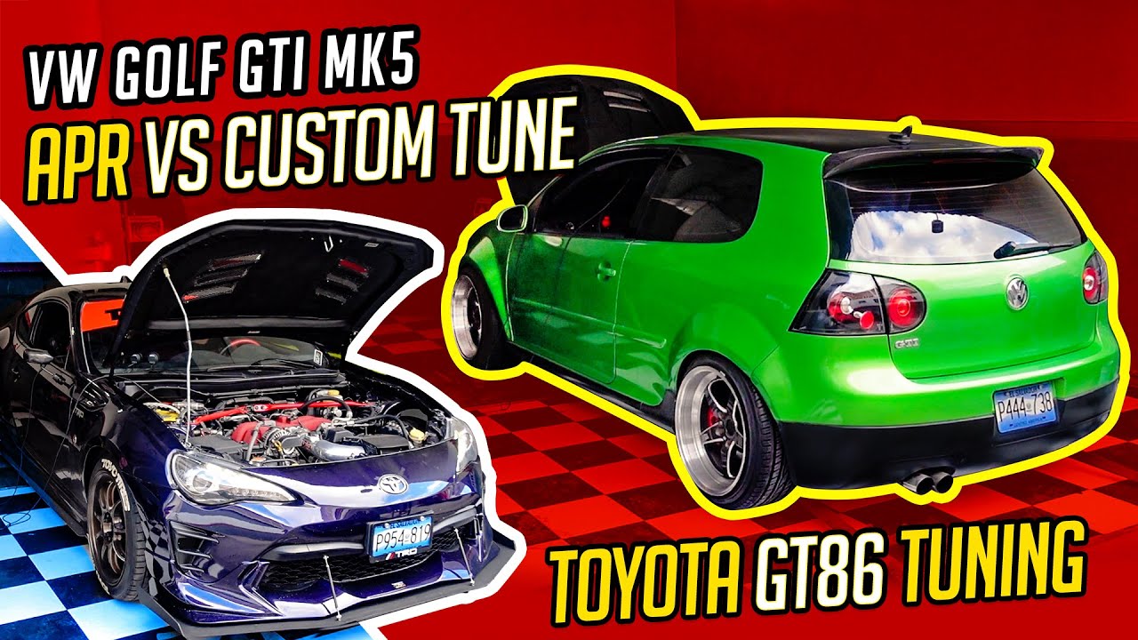 VW GOLF GTI TUNING / APR VS CUSTOM TUNE + Toyota GT86 Dyno Tuning - YouTube