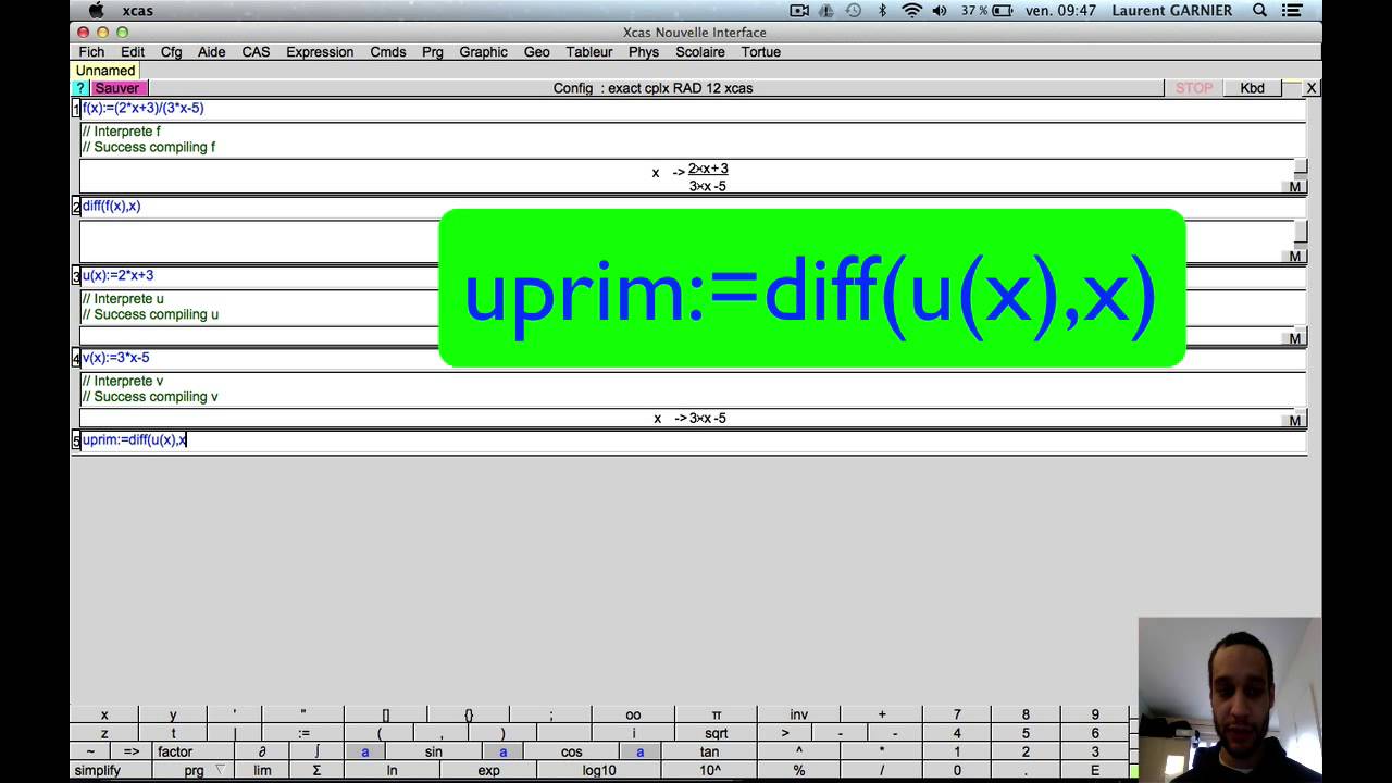 Vérification de calculs à l'aide du logiciel Xcas - YouTube